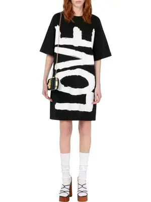 Moschino Printed Cotton Jersey Dress - Black