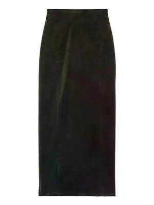 JIL SANDER High-waist Velvet Maxi Skirt - Green