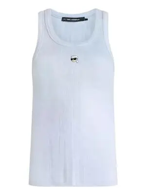Karl Lagerfeld Ikon Ribbed Tank Top - Blue