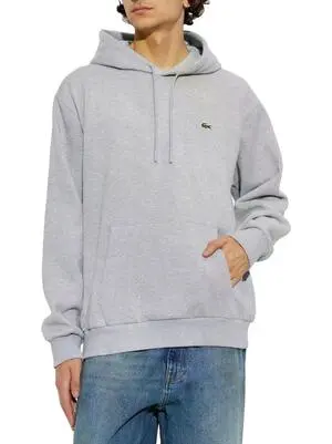 Lacoste Logo Patch Hoodie - Grey
