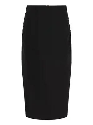 Max Mara Draped Pencil Midi Skirt - Black