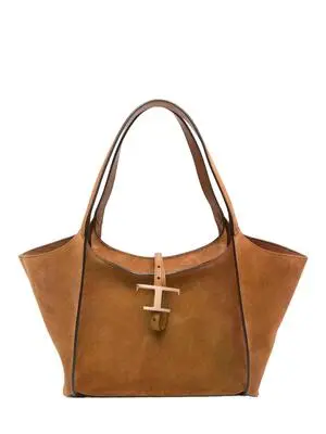 TOD'S Timeless Suede Tote Bag - Neutrals