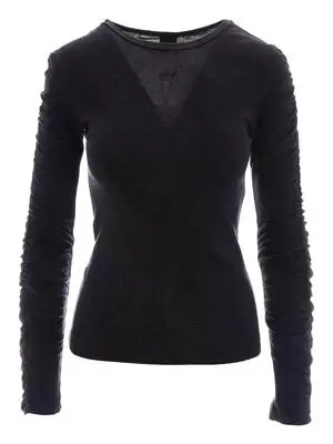 Pinko Ruched Sleeve Sweater - Grey