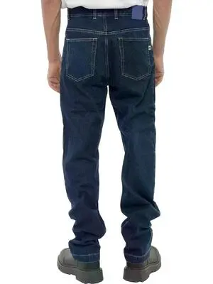 COUNTY OF MILAN Contrast-stitch Straight-leg Jeans - Blue