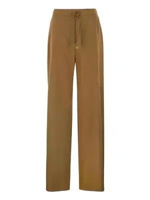Max Mara Virgin Wool Wide-leg Trousers - Brown