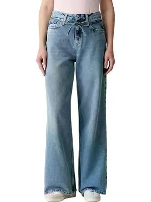 Karl Lagerfeld Tie-fastening Wide-leg Jeans - Blue