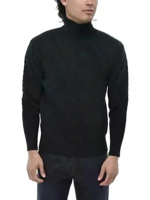 PAOLO PECORA Virgin Wool Textured Roll-neck Knit - Grey
