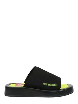 MOSCHINO Logo Knit Slide Sandals