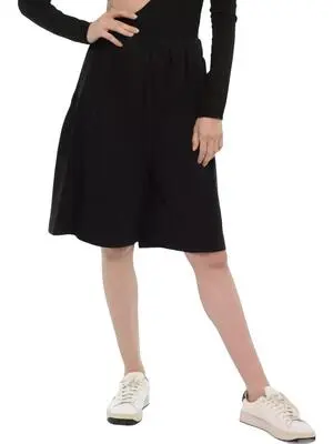 Woolrich Logo Patch Elasticated Wide Leg Shorts - Black