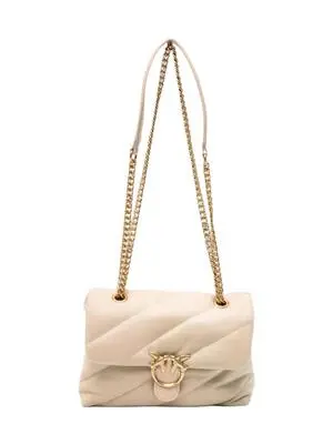 Pinko Love Puff Quilted Leather Tote Bag - Neutrals