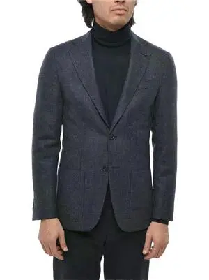Corneliani Cc Collection Single-breasted Virgin Wool Blazer - Blue