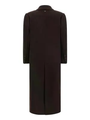 TWINSET Double-breasted Puff-sleeve Coat - Brown