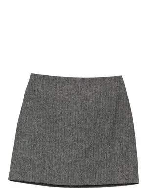 BLAZÉ MILANO Herringbone Pattern Mini Skirt - Grey