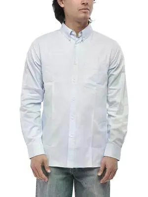 PAOLO PECORA Button-down Collar Pocket Shirt - Blue