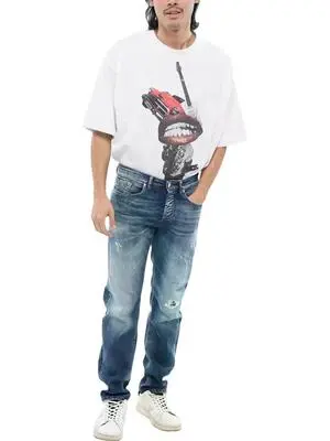 John Richmond Distressed Regular-fit Jeans - Blue