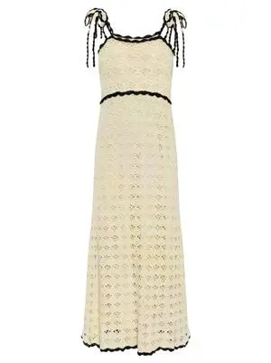 Zimmermann Aster Crocheted Strappy Maxi Dress - Neutrals