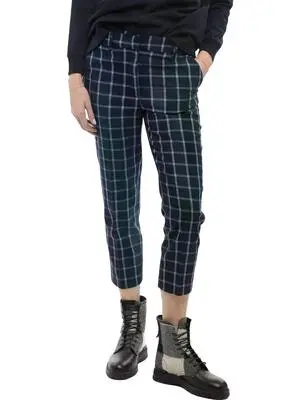 Woolrich Checked Cropped Trousers - Blue