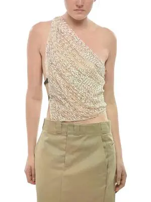 Dsquared2 One-shoulder Embellished Top - Neutrals