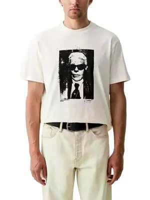 Karl Lagerfeld Graphic-print Crew-neck T-shirt - Neutrals