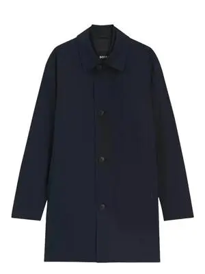 BOSS Button-up Collared Coat - Blue