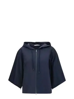 Max Mara Zip-up Flared-sleeve Hoodie - Blue