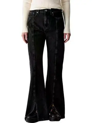 Karl Lagerfeld Seam-detail Flared-hem Jeans - Black