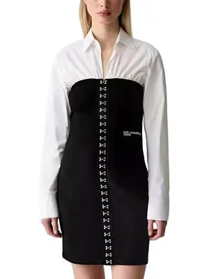 Karl Lagerfeld Layered Mini Dress With Hook-and-eye Detail - Black