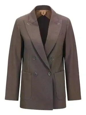 Max Mara Double-breasted Peak Lapel Jacket - Brown