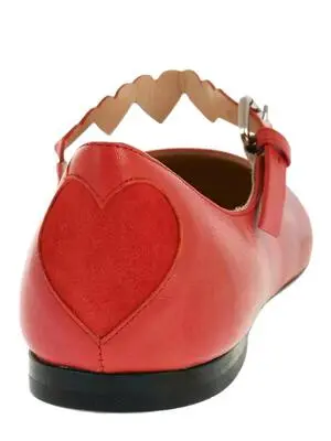 MACH & MACH Petit Coeur Ballet Flats With Heart Motif