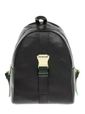 Moschino Logo Buckle Backpack - Black