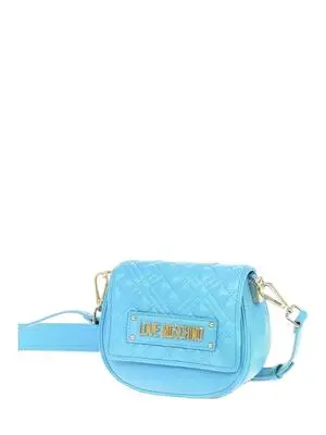 Moschino Quilted Logo Plaque Mini Bag - Blue