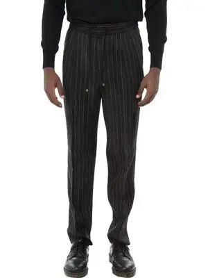 Brunello Cucinelli Pinstriped Trousers - Black