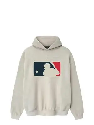 Fear Of God Drop Shoulder Hoodie With Logo Patch - Grey