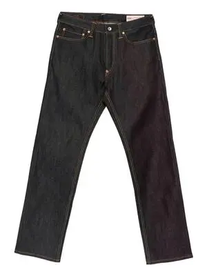 EVISU Seagull Print Contrast Stitch Jeans - Blue