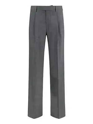 LARDINI Houndstooth Pattern Tailored Trousers - Grey