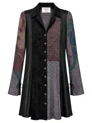 MARINE SERRE Marine Serre Arthropoda Patchwork Shirt Mini Dress