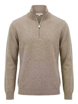 Malo Malo Half-Zip Cashmere Sweater Neutrals