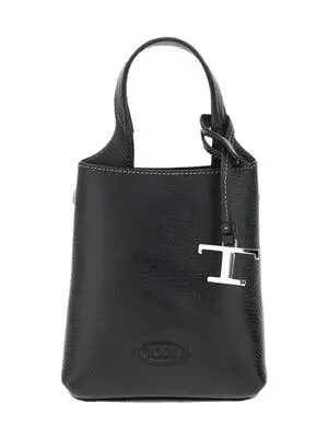 TOD'S Timeless Pebbled Leather Bucket Bag - Black