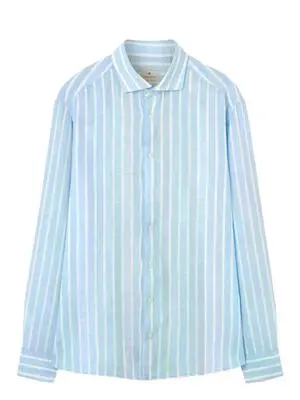 BASTONCINO Vertical-stripe Long-sleeve Shirt - Blue