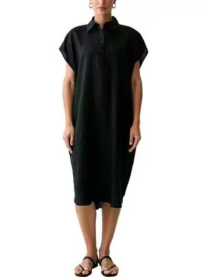 BENETTON Button-up Midi Dress - Black