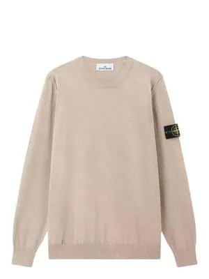 Stone Island Logo Patch Crew Neck Sweater - Neutrals