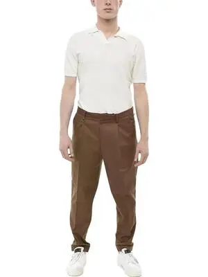 PAOLO PECORA Paolo Pecora Duomo Pleated Trousers Brown