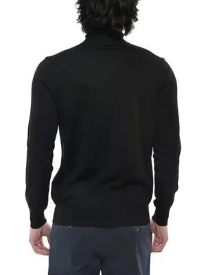 PAOLO PECORA High-neck Virgin-wool Knit - Black