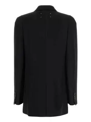 MAISON MARGIELA Double-breasted Wool Blazer - Black