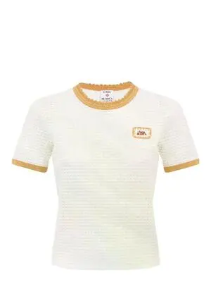 Casablanca Lace-stitch T-shirt - White