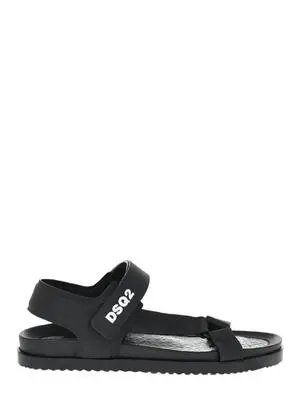 Dsquared2 Logo Print Touch-strap Sandals - Black