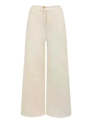 Clea Linnea Bouclé Wide-leg Trousers - Neutrals