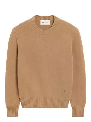 AMI Paris Cashmere Blend Crew-neck Sweater - Brown