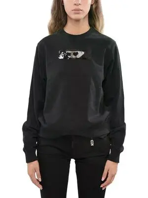 DIESEL® Diesel Long Sleeve Sequin Logo Sweatshirt