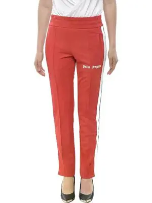 Palm Angels Logo Print Side Stripe Track Pants - Red